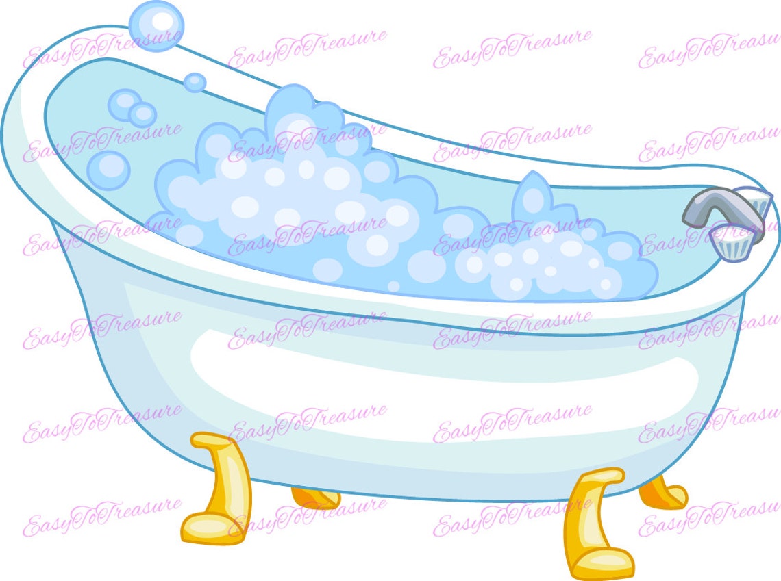 Bath Time Clipart, Rubber Ducky Clipart, Hygiene Clip Art, Bubble Bath ...