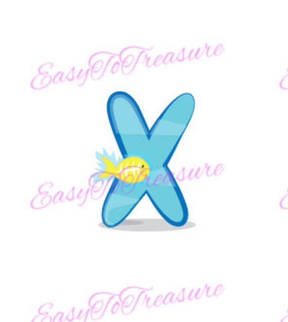 Digital Download Clipart Alphabet Animal X-ray Fish JPEG and | Etsy