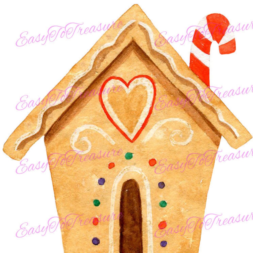 Digital Download Clipart – Gingerbread House JPEG and PNG Files - Etsy