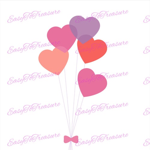 Watercolor Pastel Heart Balloons Clipart 12 PNG Files | Etsy