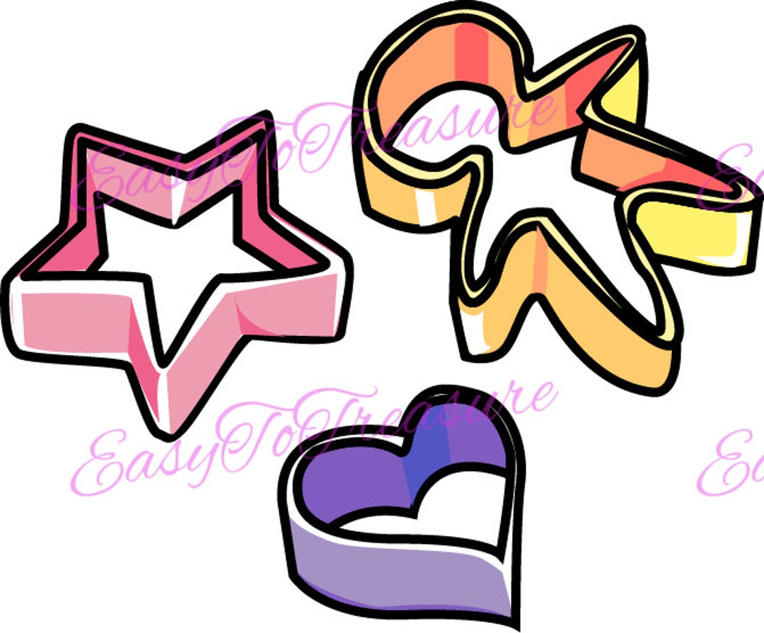 Digital Download Clipart – Baking Cookie Cutters JPEG and PNG Files - Etsy