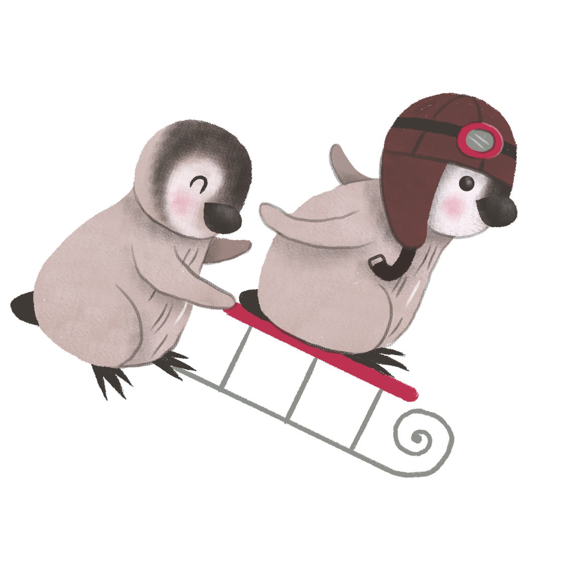 Cute Penguins Clip Art Christmas Penguin Clipart Holiday - Etsy