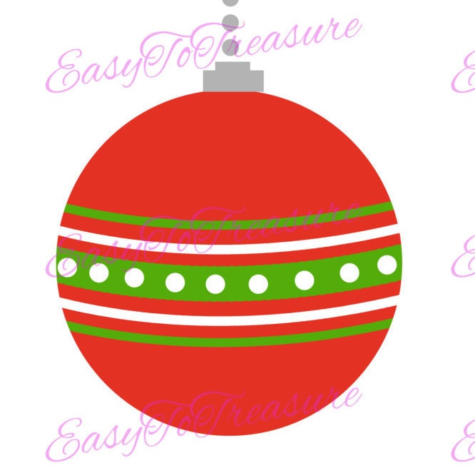 Digital Download Clipart - Red Christmas Ornament Ball Clipart JPEG and ...
