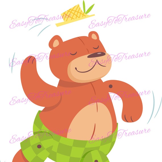 Digital Download Clipart Dancing Teddy Bear JPEG and PNG | Etsy