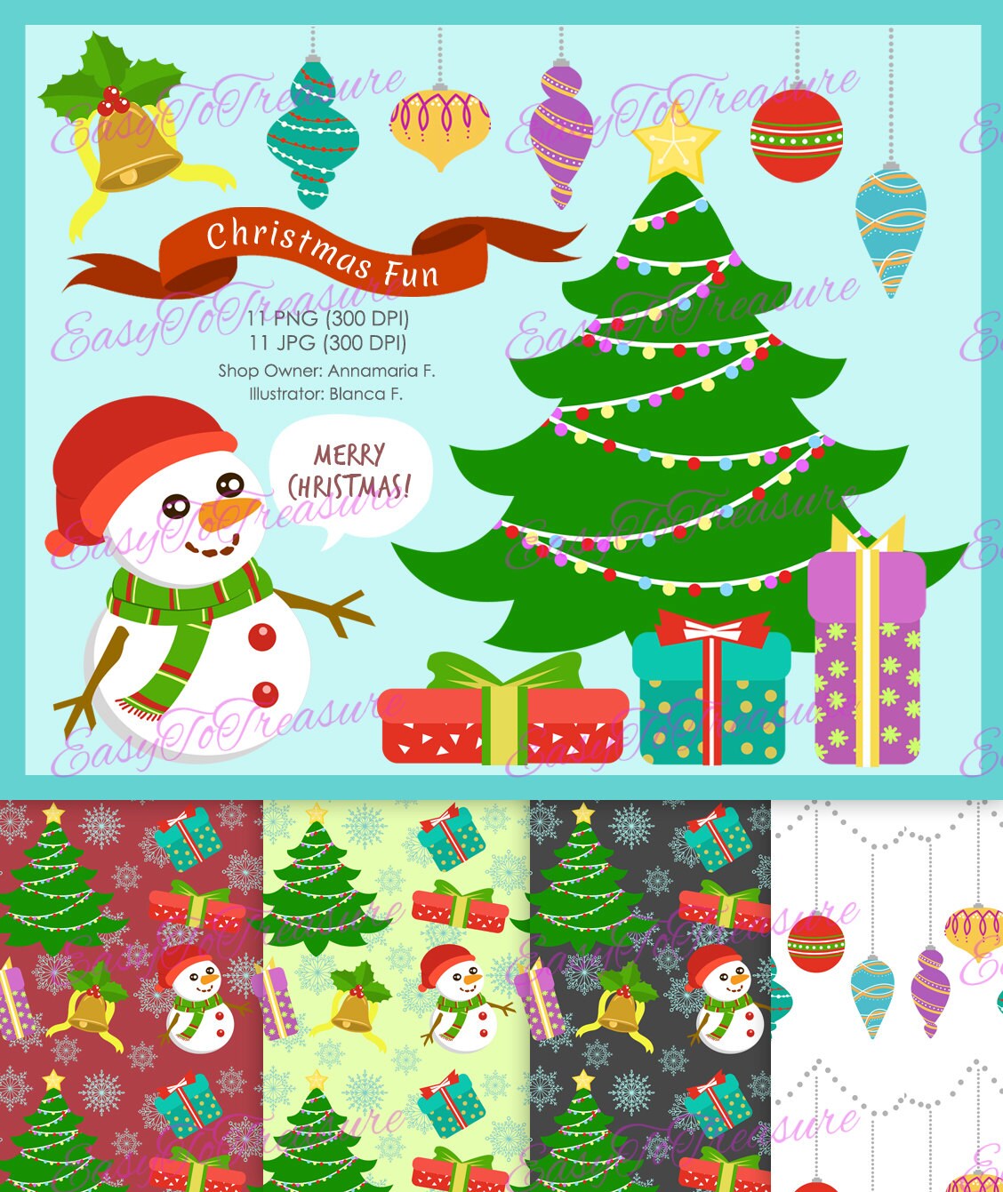 Digital Download Clipart Variety of 11 Christmas Ornaments - Etsy