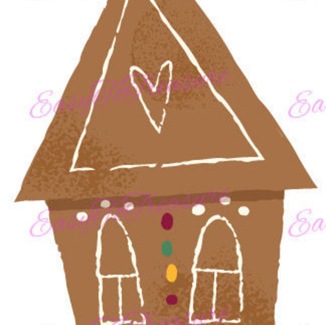 Digital Download Clipart – Gingerbread House Clipart Design JPEG and ...