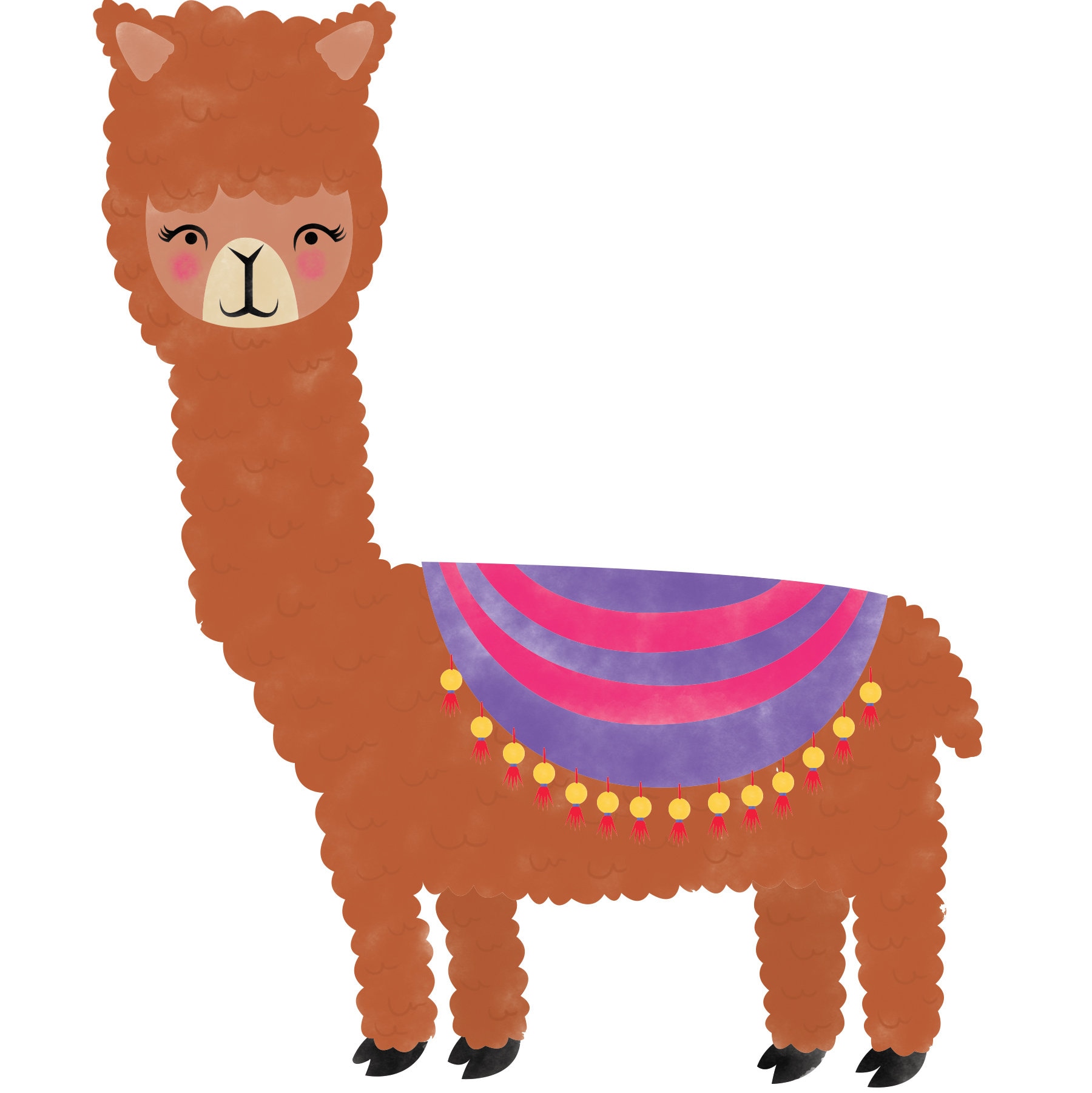 Cute llama clipart alpaca clip art cactus clip art | Etsy