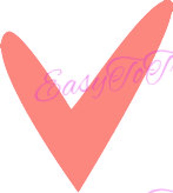 Digital Download Clipart Narrow Heart JPEG and PNG Files | Etsy