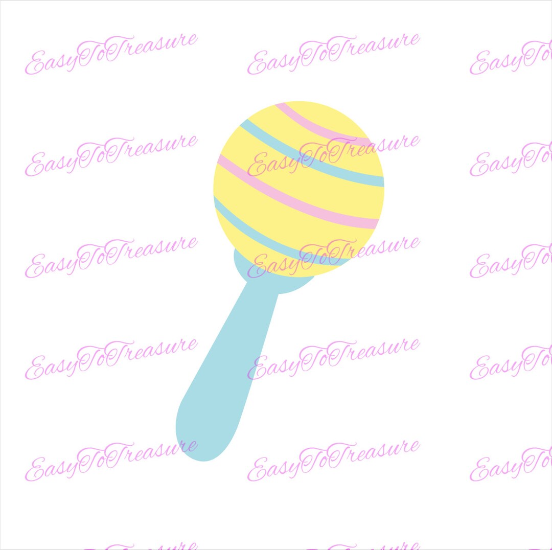 Digital Download Clipart – Yellow Baby Rattle Onesie JPEG and PNG Files ...