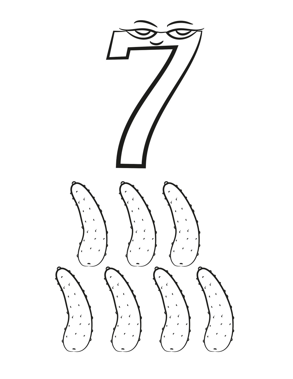 Coloring Sheet and Downloadable Clip Art Cartoon Numbers | Etsy