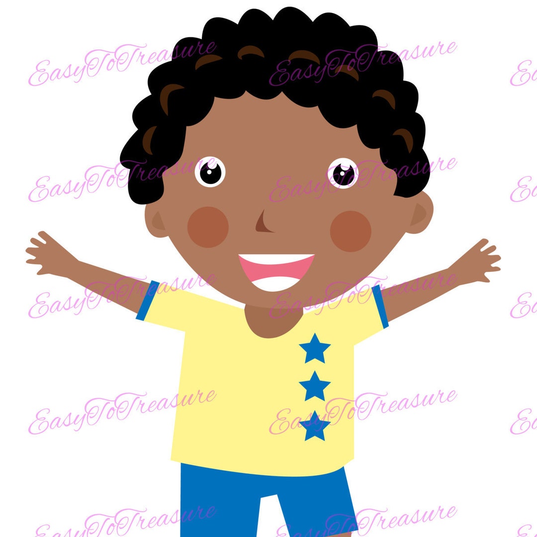 Digital Download Clipart – African American Boy JPEG and PNG Files - Etsy