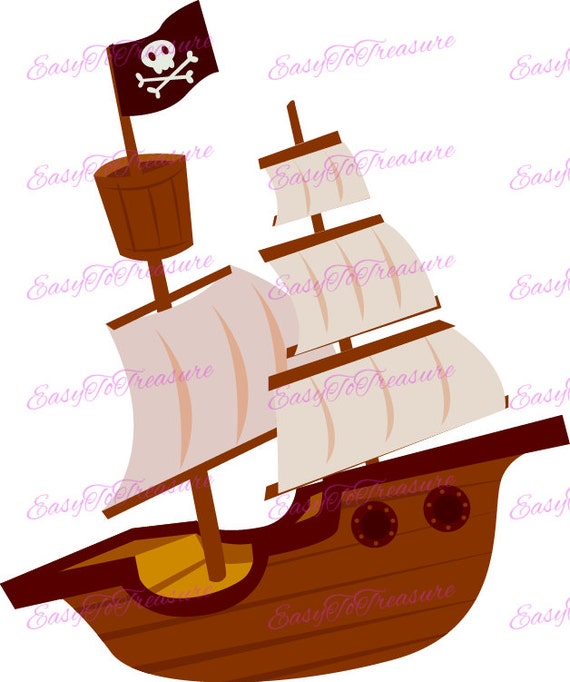 Simple Pirate Ship Clip Art