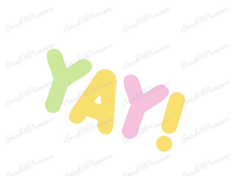 Digital Download Clipart –YAY Text Clipart PEG and PNG Files - Etsy