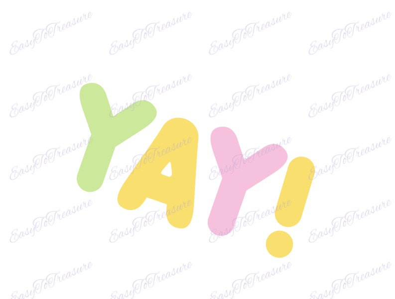 Digital Download Clipart –YAY Text Clipart PEG and PNG Files - Etsy