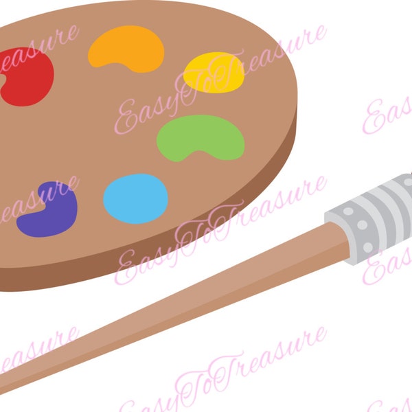 Paint Palette Clipart - Etsy