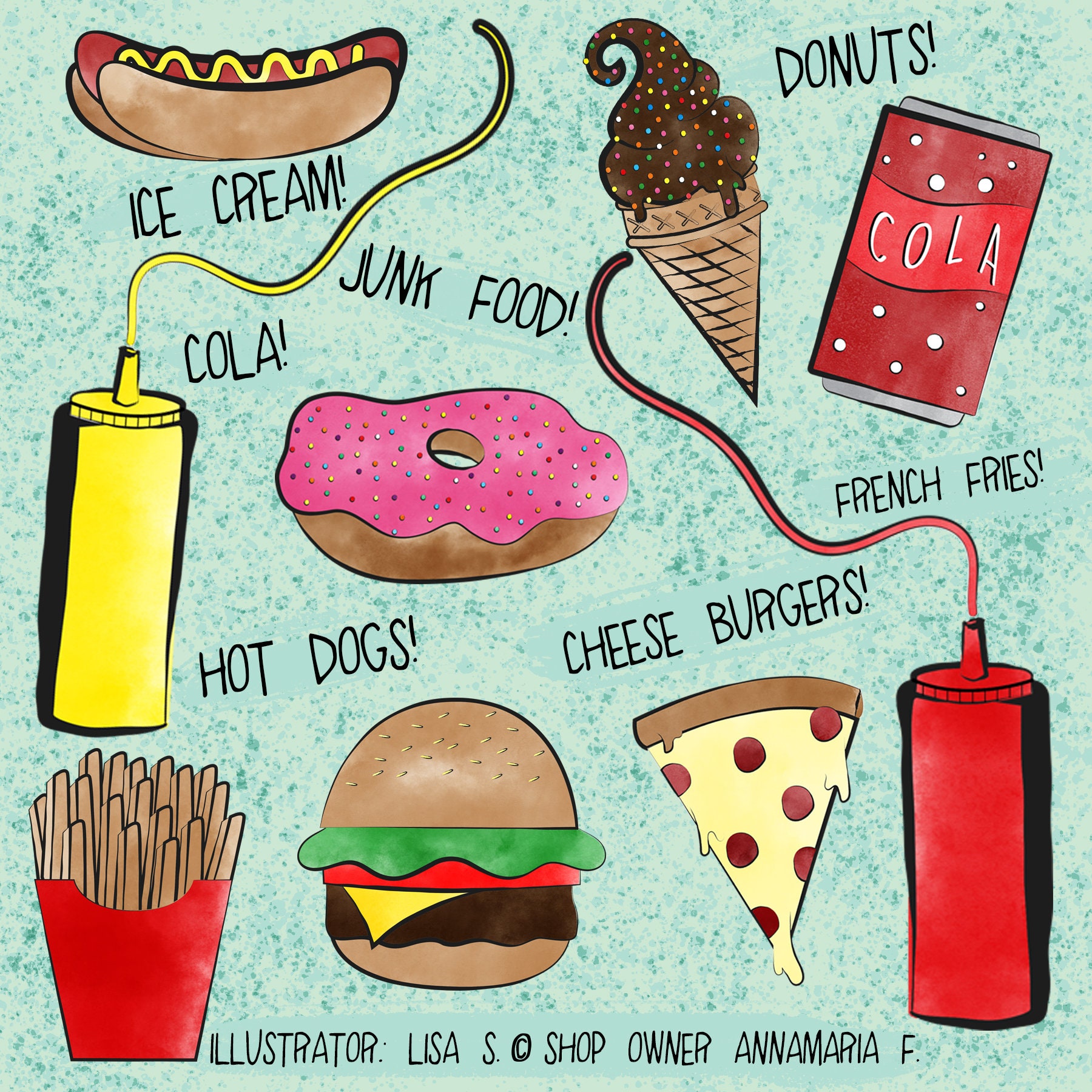 Digital Download Clip Artfun Junk Foodindulge - Etsy