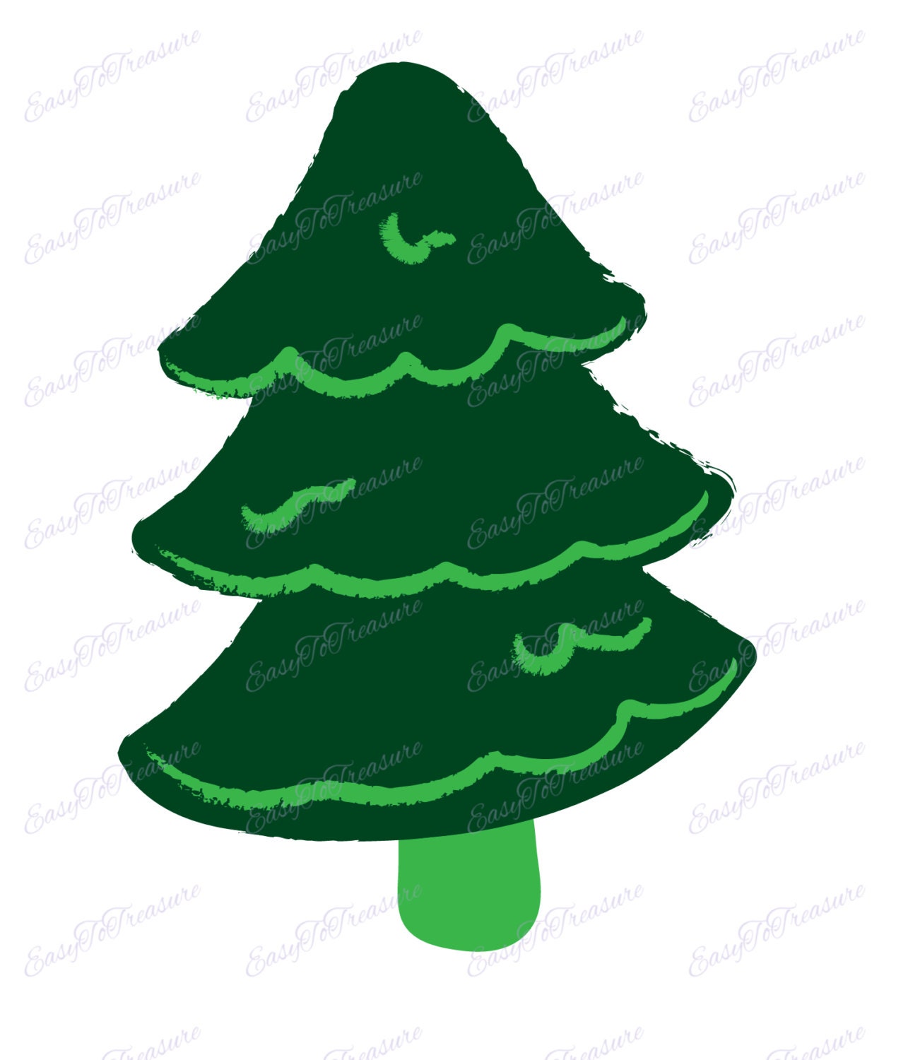 Plain Christmas Tree Cartoon