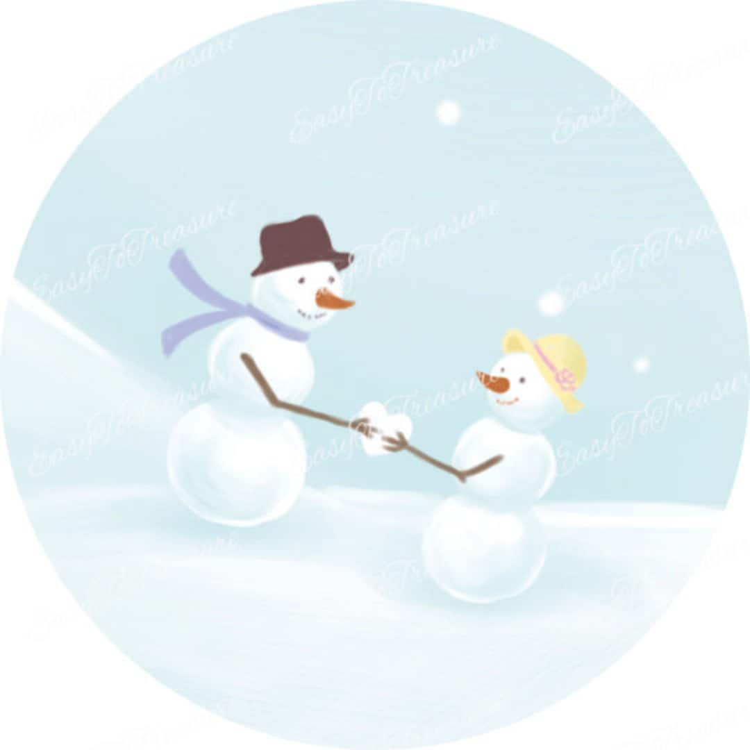 Snowman Couple Clipart, Printable Art for Christmas Love Card, Holiday ...
