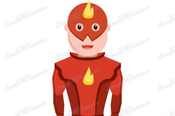 Digital Download Clipart Red Superhero Boy Wit Mask JPEG and | Etsy