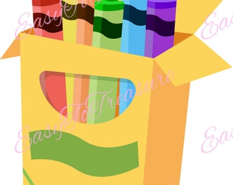 Crayons clipart | Etsy