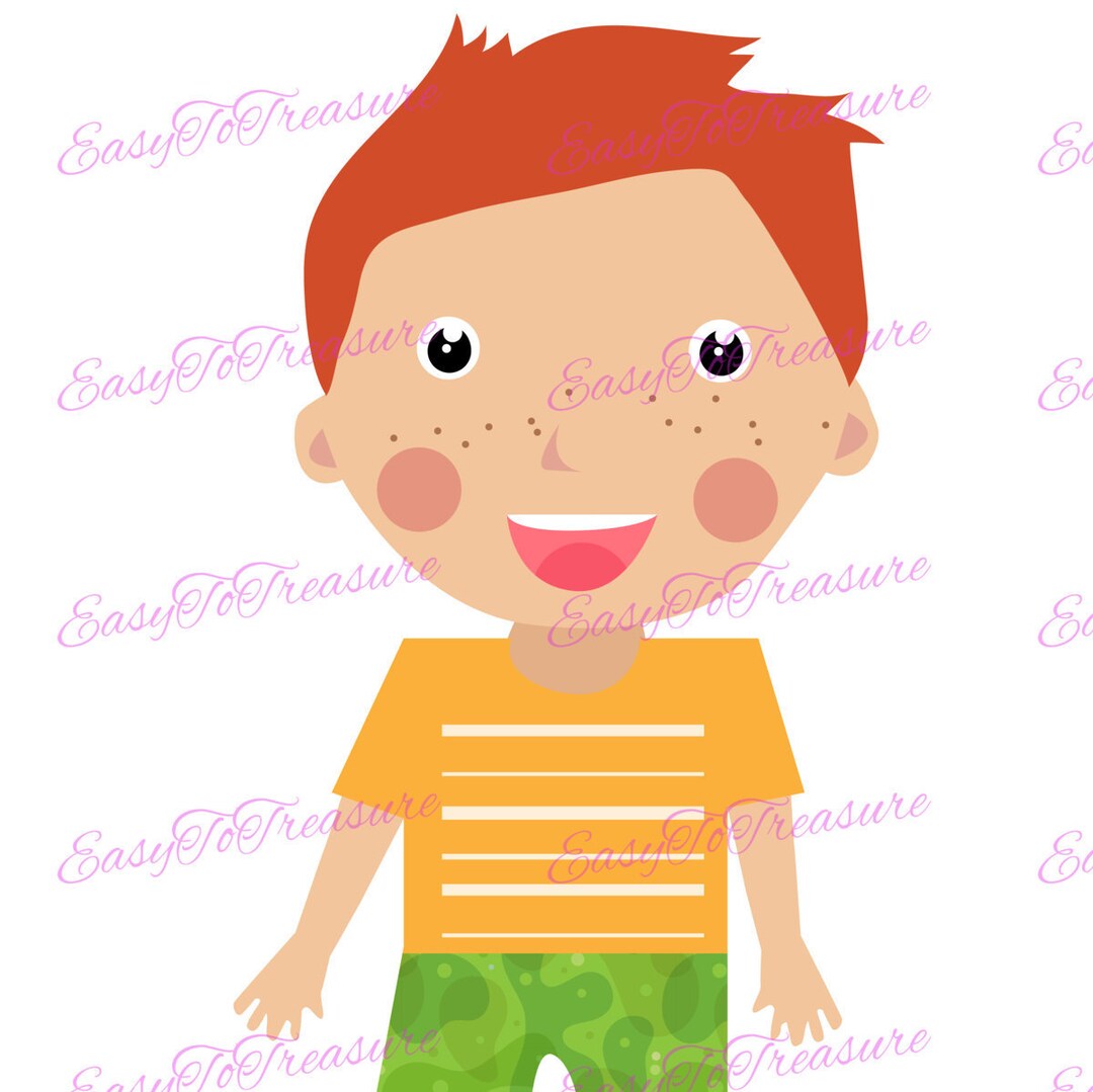 Digital Download Clipart – Redhead Freckled Boy JPEG and PNG Files - Etsy