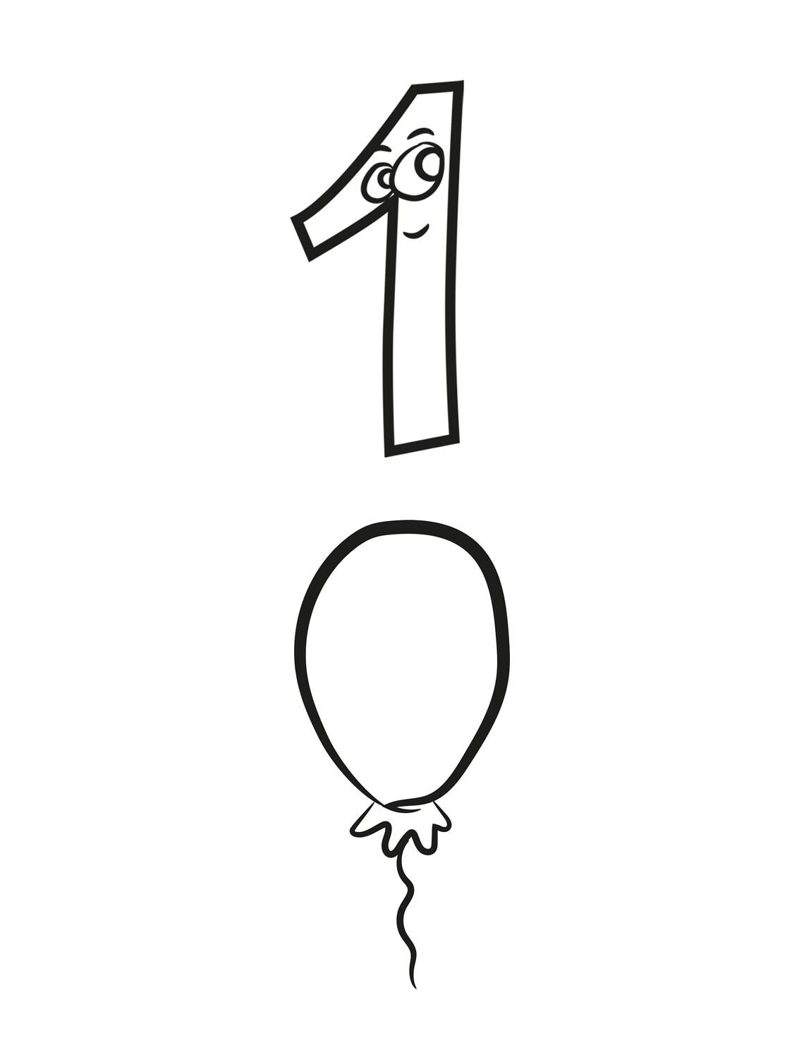 Coloring Sheet and Downloadable Clip Art, Cartoon Numbers, Original Art ...
