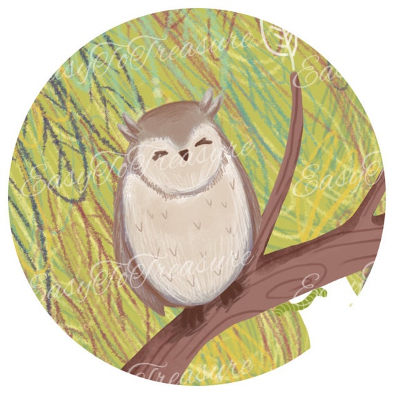 Digital Download Clipart Owl Bird Hoot in Tree JPEG and PNG | Etsy