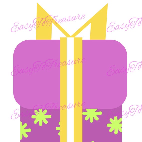 Digital Download Clipart Purple Christmas Present Gift | Etsy