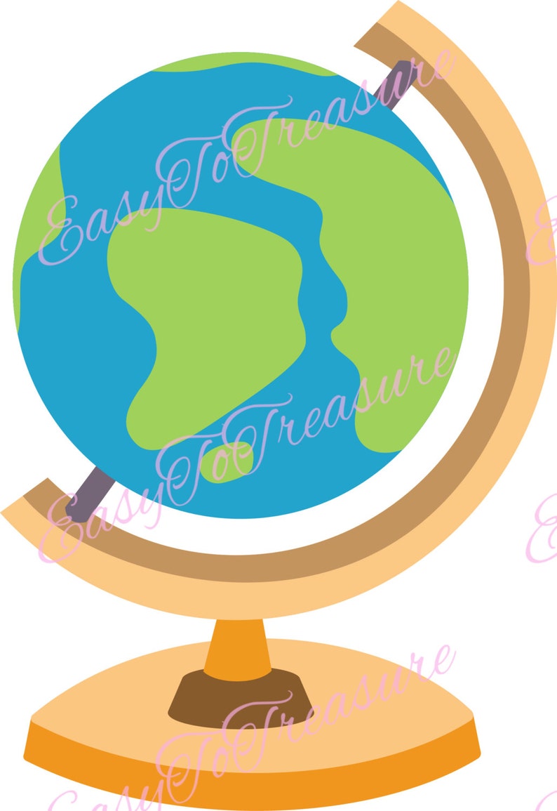 Digital Download Clipart – Globe, Back to School Supplies JPEG and PNG ...