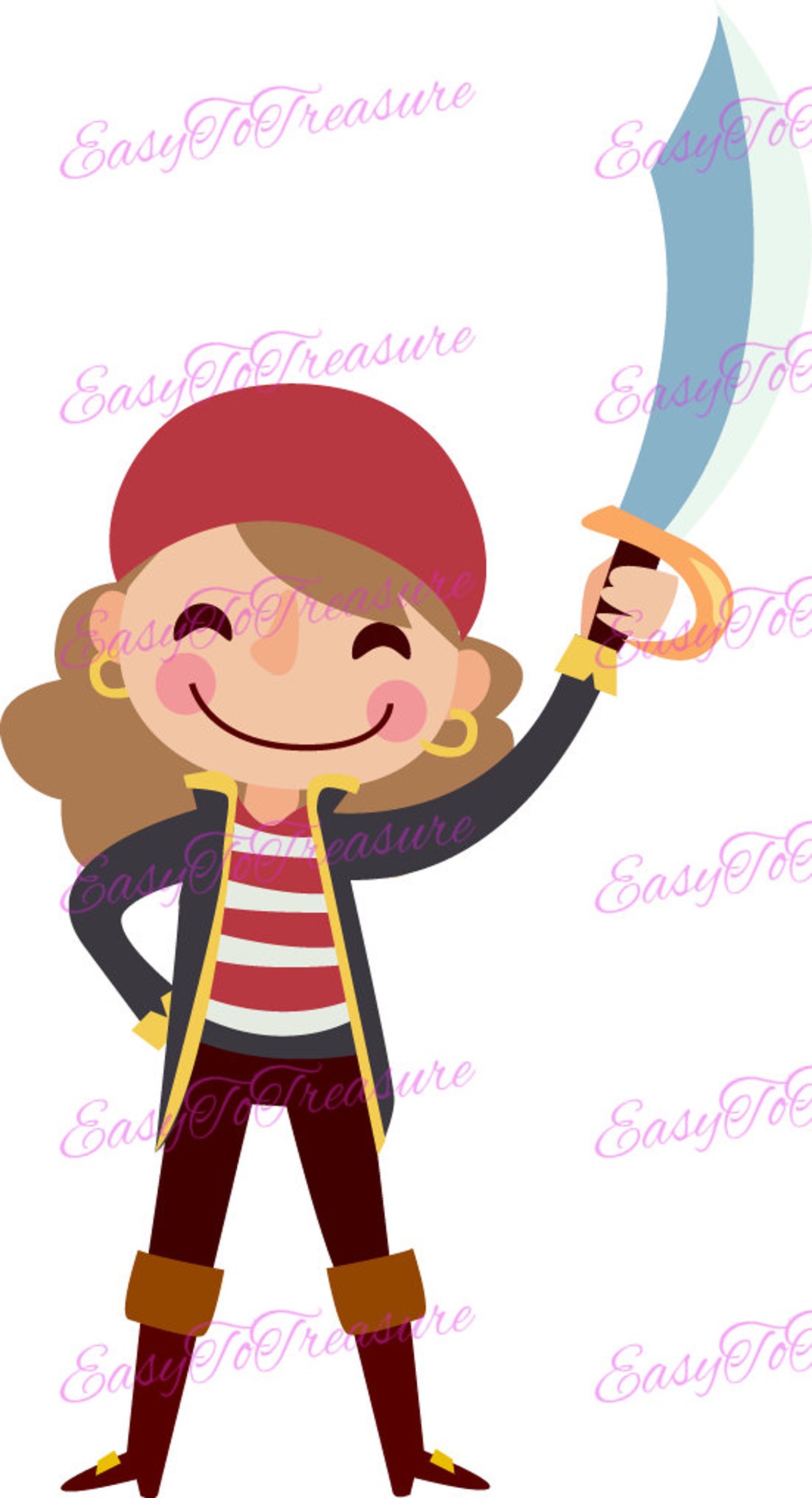 Digital Download Clipart – Variety of 12 Pirate Adventure Designs in ...