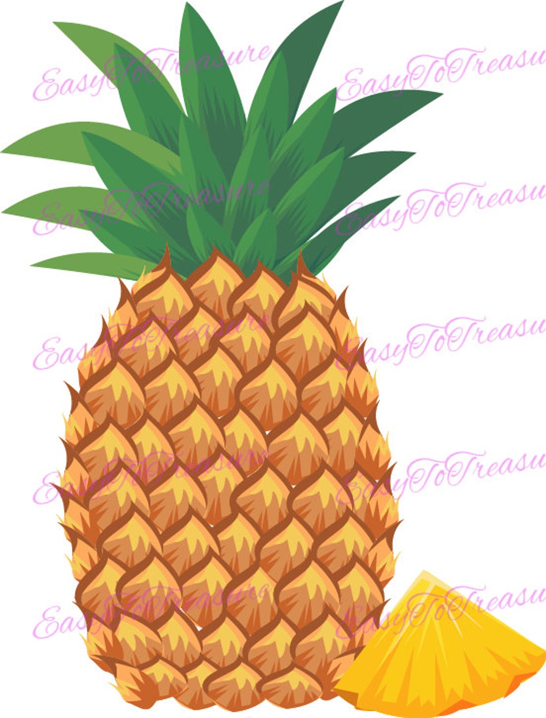 Pineapple Clip Art, Pineapple Slice, Fruit Clipart, Pineapple ...