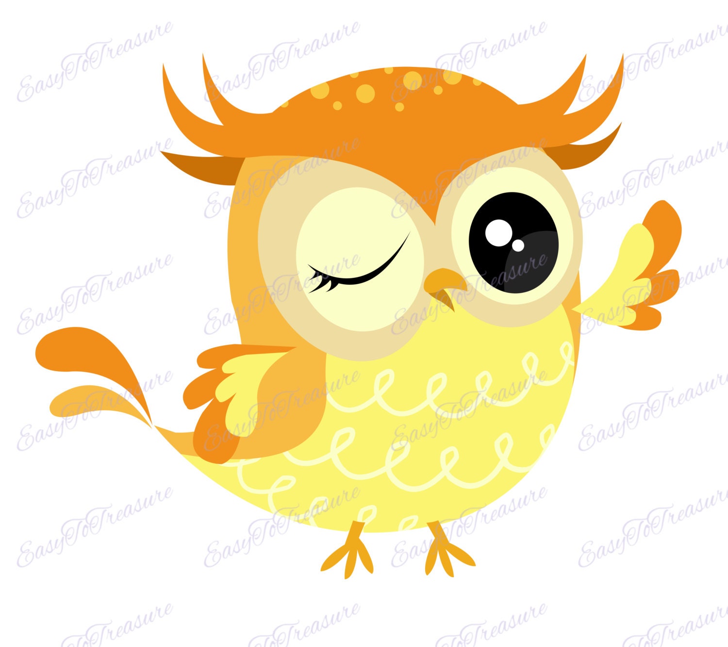 Orange Owl Clipart
