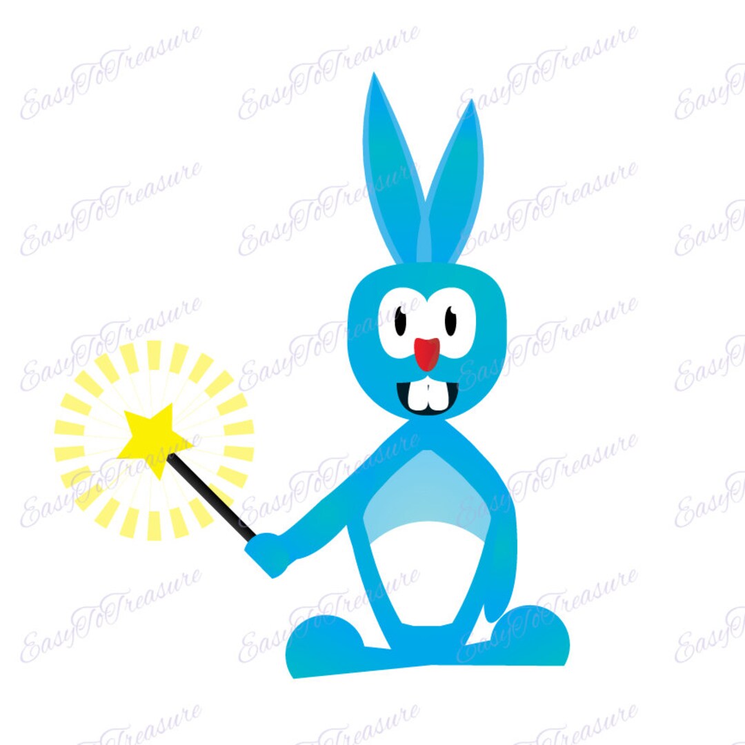 Digital Download Clipart – Blue Circus Magic Rabbit JPEG and PNG Files ...