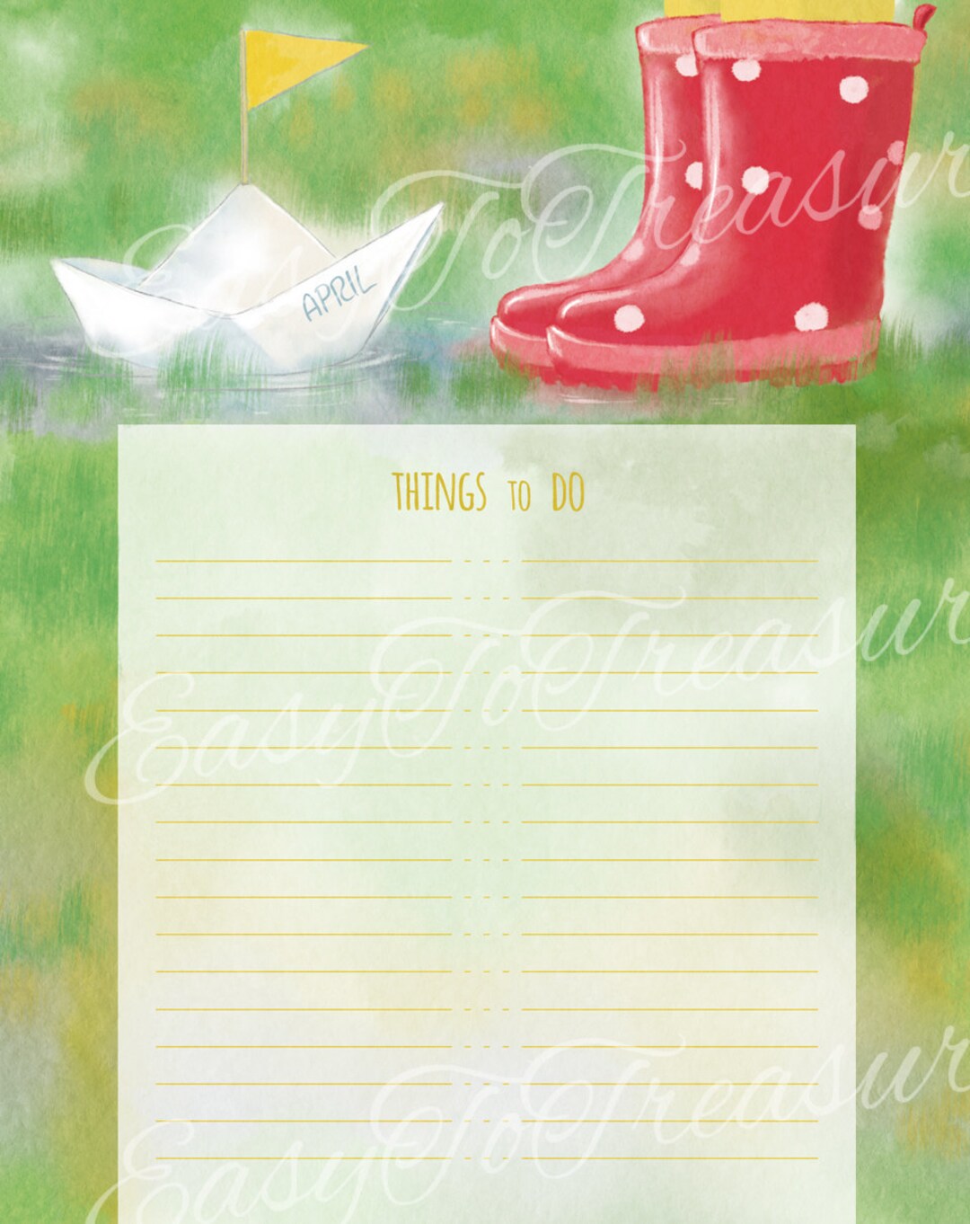 Digital Download – April Showers Rain Boots Printable DIY April Monthly ...
