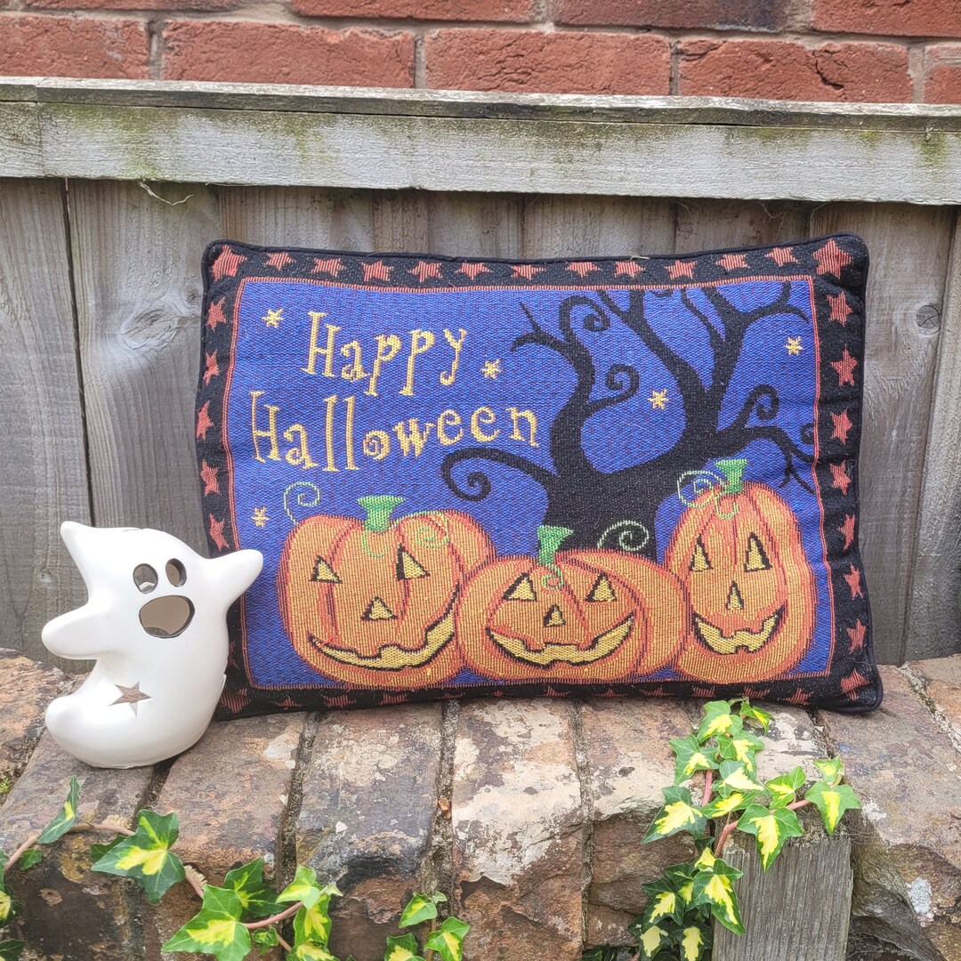 Vintage Halloween Cushion 90s Pumpkin Boho Scatter Pillow Cushion - Etsy