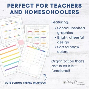 School Calendar Printable 2025-2026 | Doodle Academic Planner PDF ...