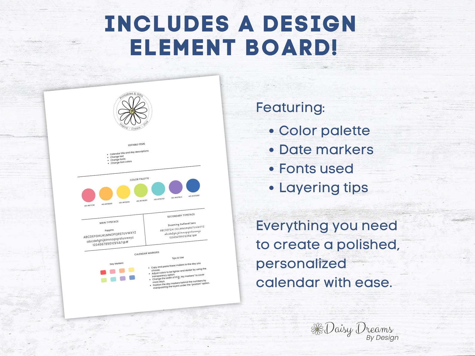 Editable School Calendar Canva Template, Rainbow PTA PTO Club Planner ...