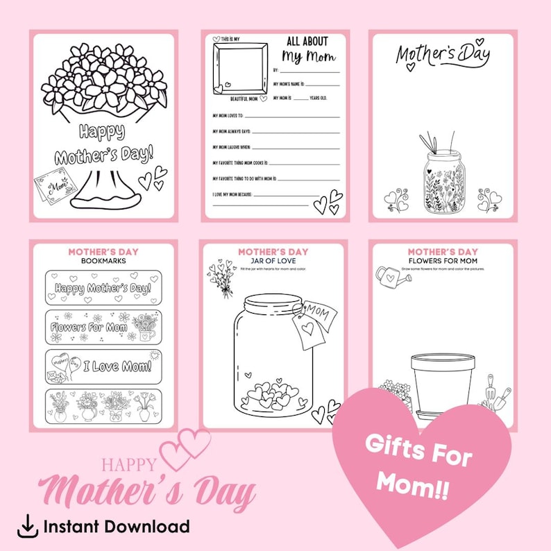 Mother S Day Printable Activity Pack For Kids Fun Worksheets For