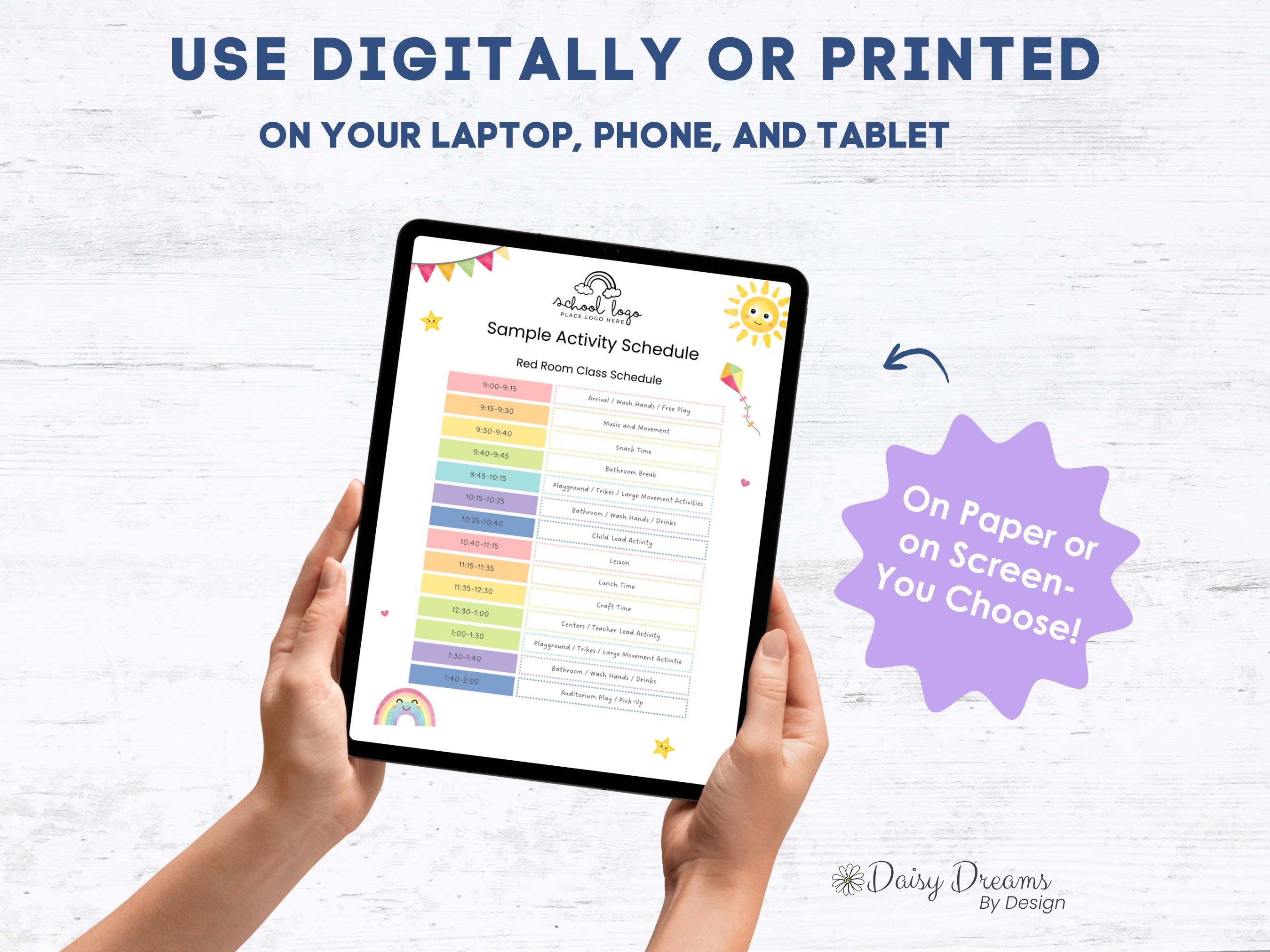 Editable School Schedule Bundle | Canva Templates for Class, Shared ...