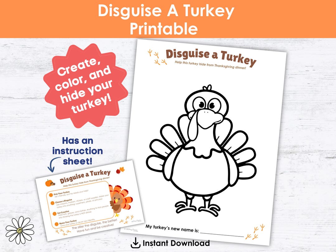 Disguise a Turkey Printable | Thanksgiving Turkey in Disguise Craft ...