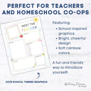 Meet the Teacher Printable Template | Back to School Flyer | A4 & US ...
