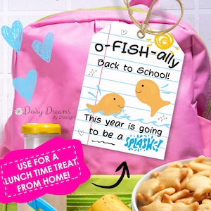 O-fish-ally Back to School Tag | Printable First Day Gift Tag | Student ...
