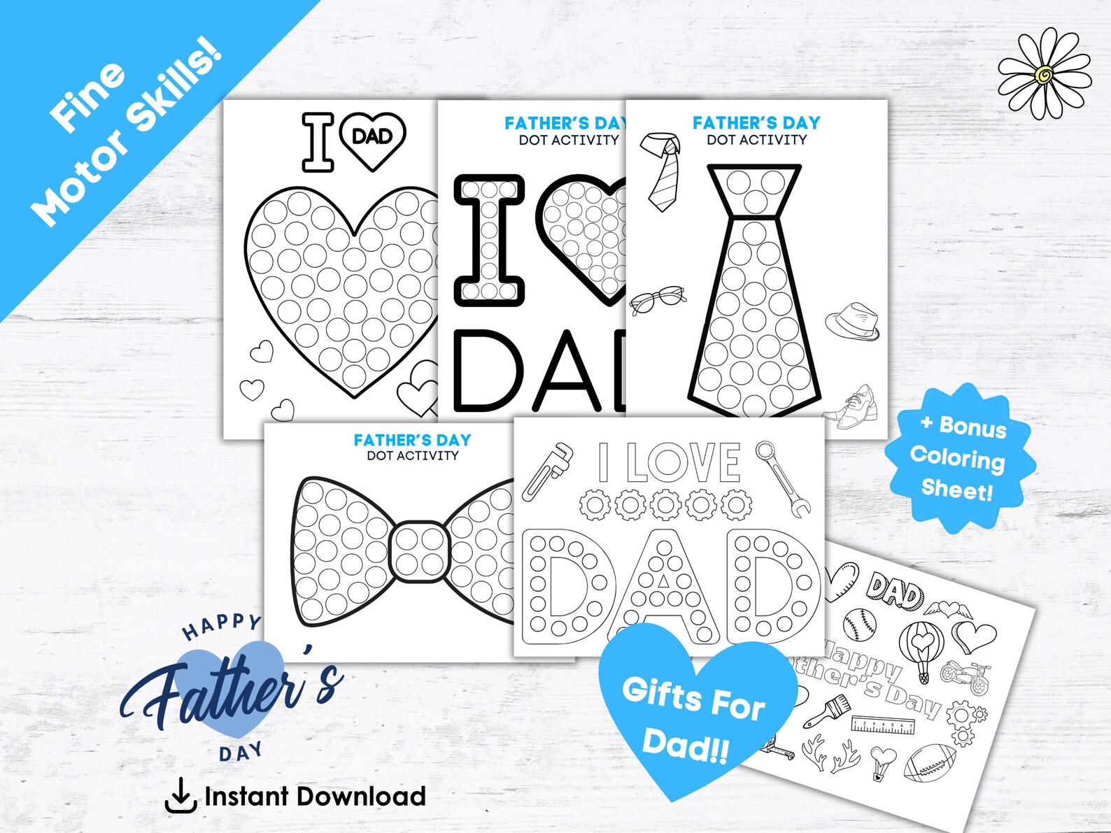 Father’s Day Dot Marker Printable Bundle | 5 Dot Marker Worksheets ...