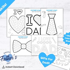 Father’s Day Dot Marker Printable Bundle | 5 Dot Marker Worksheets ...