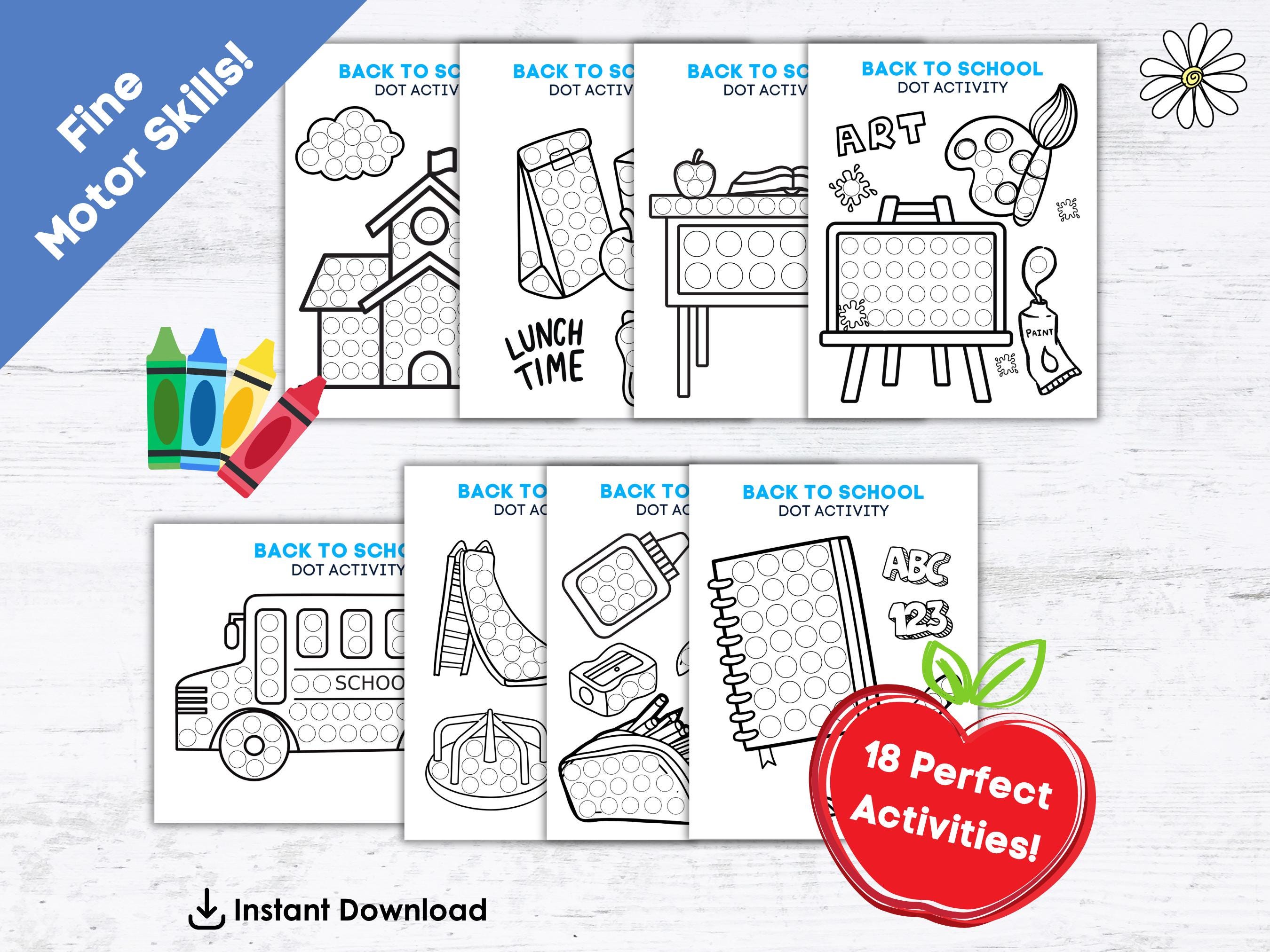 Back to School Dot Marker Printables, 12 Dot Marker Activity Sheets +6 ...