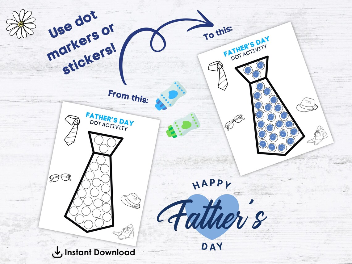 Father’s Day Dot Marker Printable Bundle | 5 Dot Marker Worksheets ...