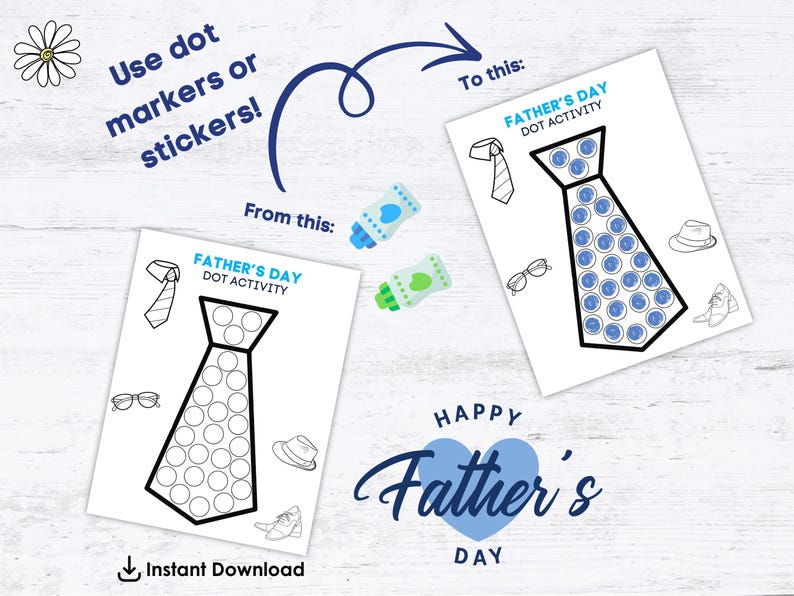 Father’s Day Dot Marker Printable Bundle | 5 Dot Marker Worksheets ...