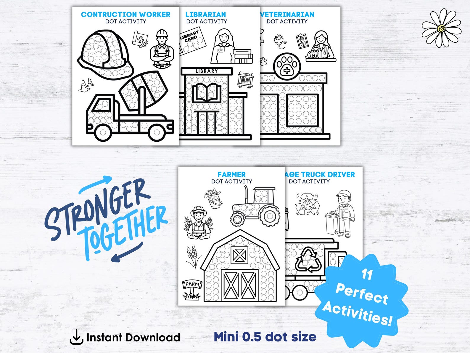 Community Helper Dot Marker Bundle, Printable Dot Marker Pages, Dot ...