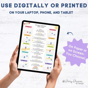 Editable School Calendar Canva Template, Rainbow PTA PTO Club Planner ...