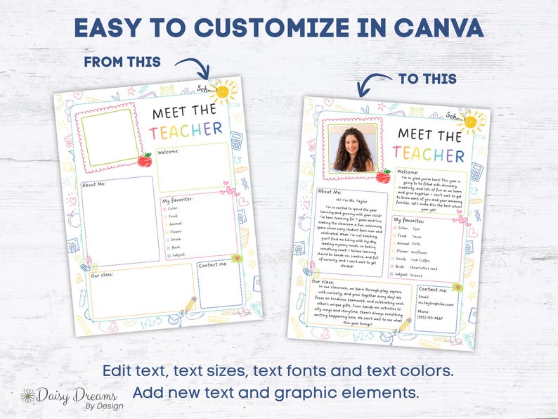Meet the Teacher Editable Canva Template | Back to School Flyer ...
